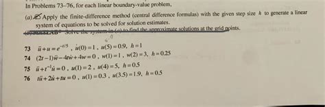 Solved In Problems 73 76 For Each Linear Boundary Value