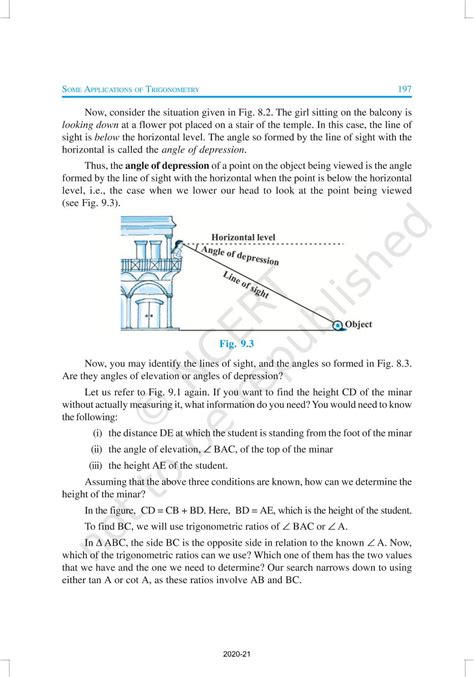 Some Applications Of Trigonometry Ncert Book Of Class 10 Mathematics