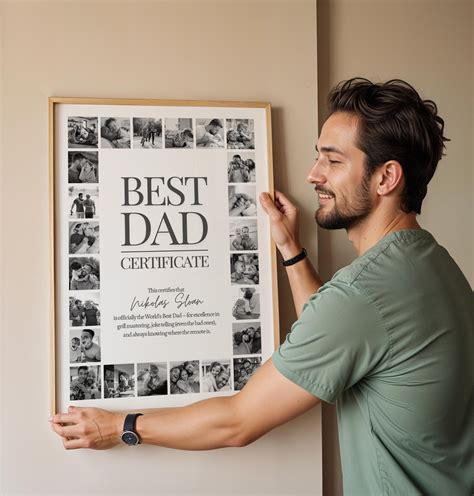 Best Dad Certificate Template Editable Canva — Funny Fathers Day T