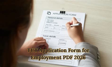 Tut Application Form For Employment Pdf 2026