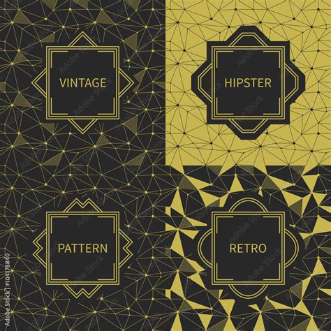 Set Of Geometric Line Hipster Seamless Pattern With Triangle Circles