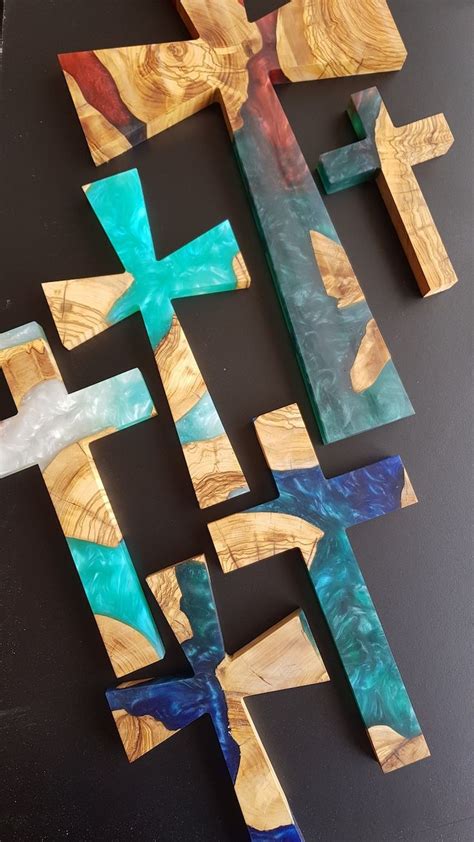 Wooden Crucifix Resin And Olive Wood Wall Cross Wall Crucifix Epoxy