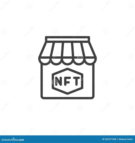 Nft Marketplace Line Icon Stock Vector Illustration Of Pictogram 262577428