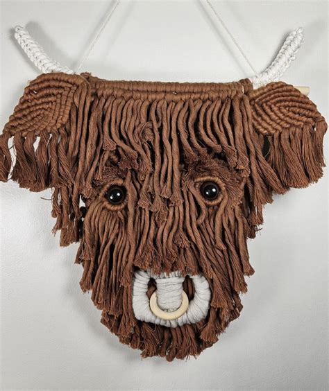 Macrame Highland Cow Complete Make It Yourself Beginner Kit With Full