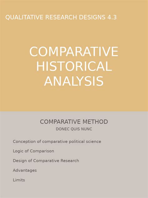 Comparative Historical Analysis Pdf Quantitative Research Science