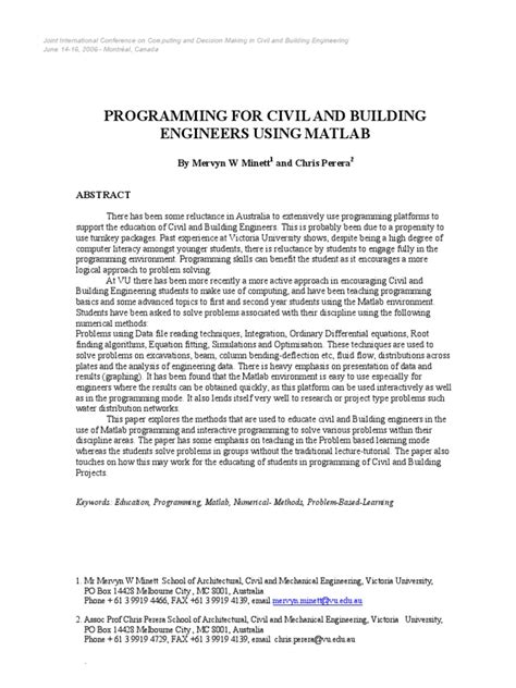 programming for civil and building engineers using matlab pdf