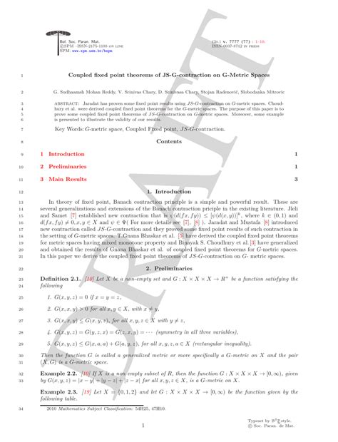 Pdf Coupled Fixed Point Theorems Of Js G Contraction On G Metric Spaces