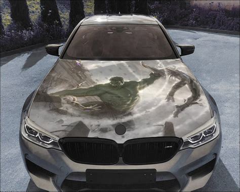 Car Hood Wrap Hulk Vinyl Sticker Full Color Custom Decal 2 Fit Any Car