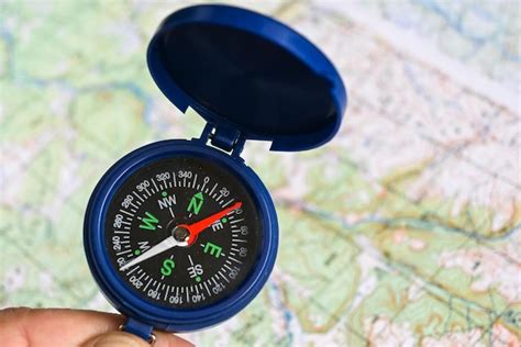 Premium Photo Compass And Map
