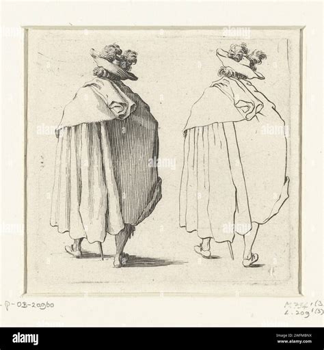 Twice The Same Soldier With A Large Plumy Hat And Cloak Seen On The