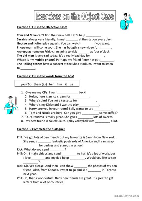 Exercises On The Object Case English Esl Worksheets Pdf And Doc