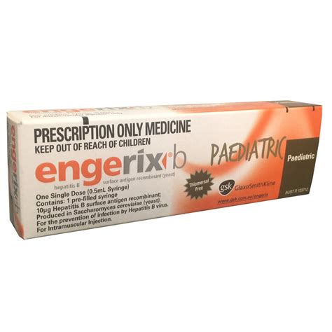 Vaccine Hepatitis B Engerix B Paed Rd Sss Australia Sss Australia