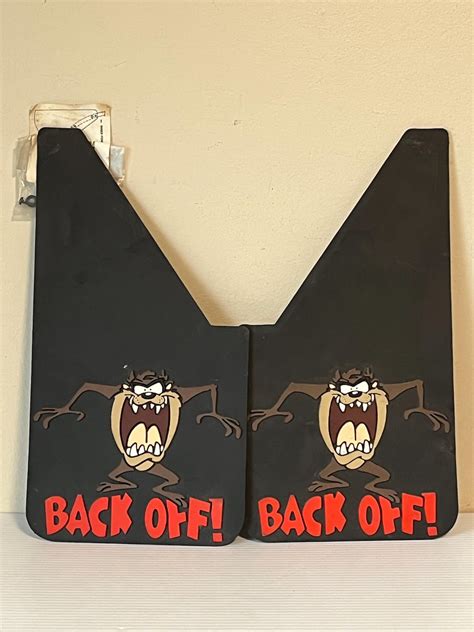 Taz Tasmanian Devil Mud Flaps Vintage Back Off Guards Splash Flap Automotive Accessories
