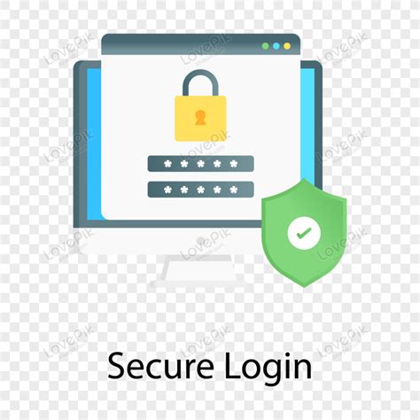 Secure Login Gradient Vector Web Page With Security Shield Login