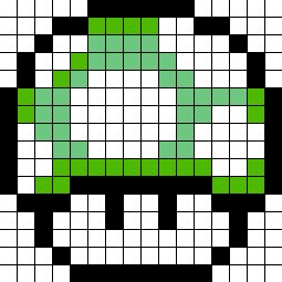 1 Up Mushroom Pixel Art Modèle Coloriage Facile Dessin à Imprimer