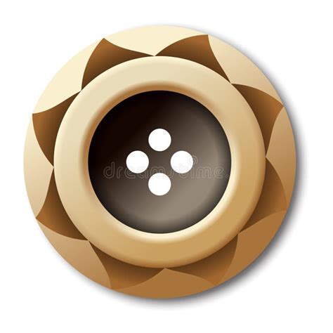 Sewing Button Icon Isolated On White Circular Button For Clothes Art