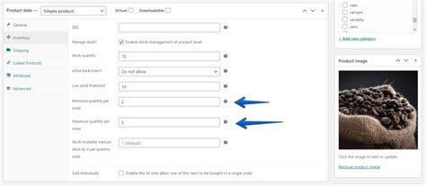 min and max quantities for woocommerce plugins