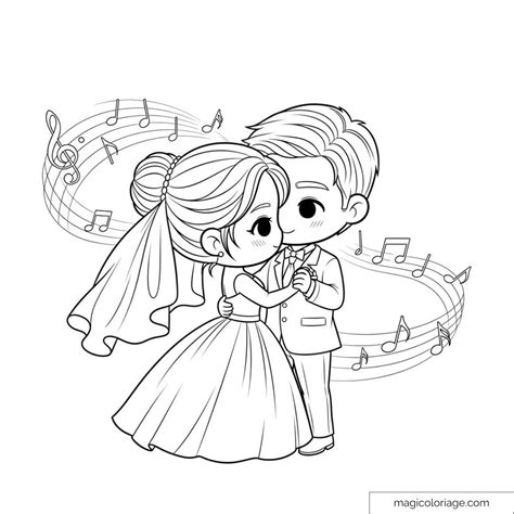 Romantische Chibi Hochzeits Malvorlagen Zum Ausdrucken