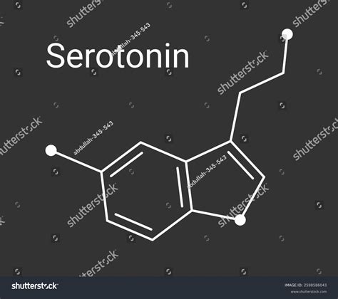 Serotonin Molecular Structure Illustration Neurotransmitter Structural Stock Vector Royalty