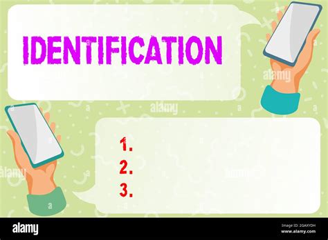 Handwriting Text Identification Word Written On An Action Or Procedure To Identify Someone Or