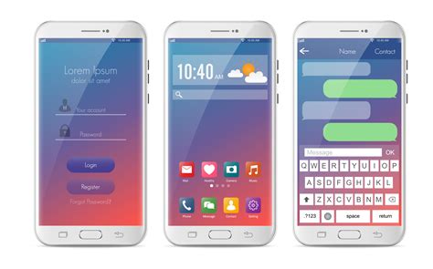 New Realistic Mobile Smart Phone Modern Style Smartphone With Ui Icons Interface Login Design