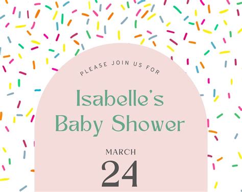 Printable Sprinkles Border Paper Craft Supplies Invitation Template Rainbow Sprinkles