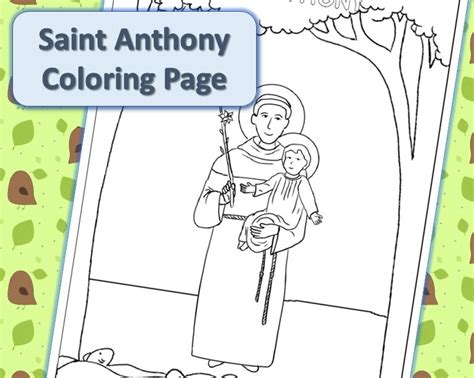 Saint Anthony Coloring Page Drawn2bcreative