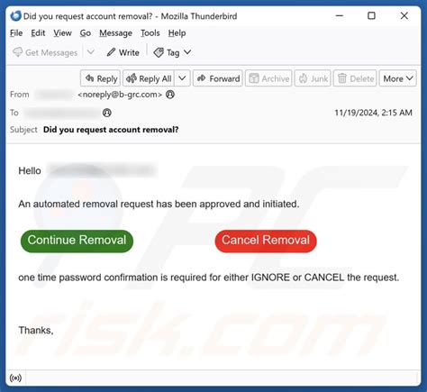 Removal Request Approved And Initiated Email Scam Removal And Recovery Steps