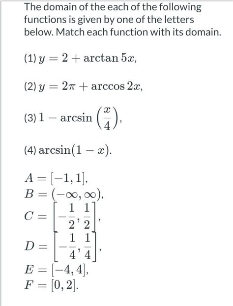 solved the domain of the each of the following functions is