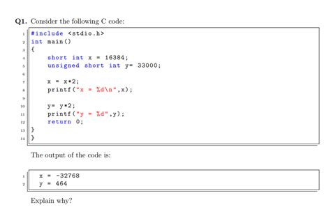 solved q1 consider the following c code 1 include 2 int