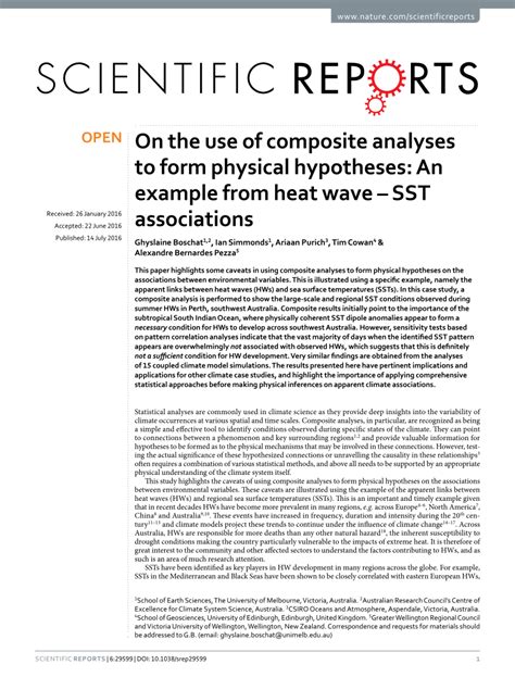 Pdf On The Use Of Composite Analyses To Form Physical Hypotheses An Example From Heat Wave