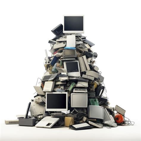 A Pile Of Old Computer Monitors In A Landfill The Concept Of Recycling Aerial View Capturing A