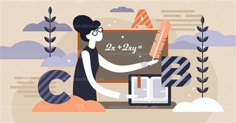 Math Tutor As Mathematics Teacher For Count Learning Tiny Person Concept Vectormine