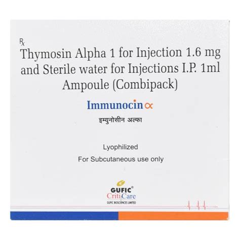 Immunocin Alpha Inj Boost Immune System Gufic Criticare