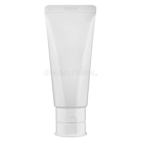 White Empty Tube For Toothpaste Or Cream Plastic Without Label Stock