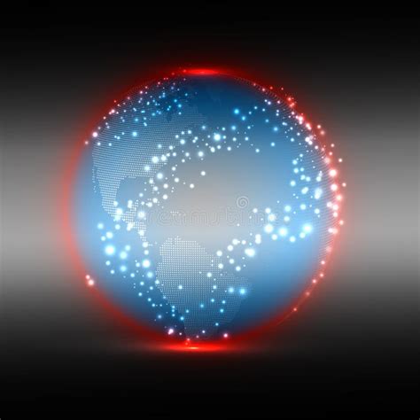 Abstract Technology Background With World Globe Stock Vector