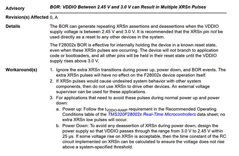 Tms320f280025 Reset Repeatly When Voltage Is Low C2000 Microcontrollers Forum C2000™︎