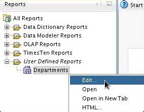 Creating Reports In SQL Developer