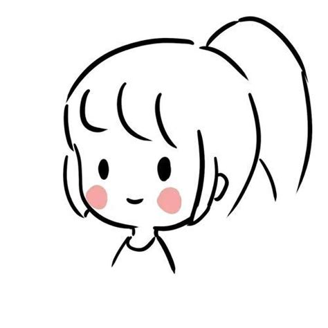 女孩头像简笔画图片大全 卡通女孩头像简笔画可爱 配图网