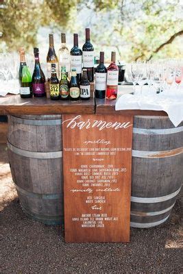 Rustic Wooden Bar Menu Barrels Wine Whiskey Northern California Winery