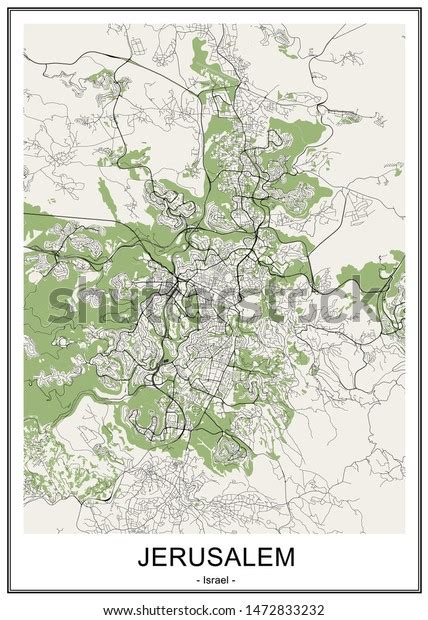 Vector Map City Jerusalem Israel Asia Stock Vector Royalty Free 1472833232 Shutterstock