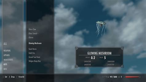 Glowing Mushroom Skyrim Id Spawn Commands Value And Weight Tbm