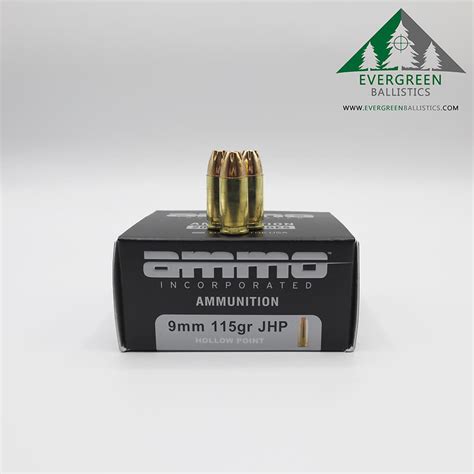 Ammo Inc 9mm 115 Gr Jhp Ammo Evergreen Ballistics