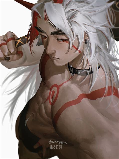 arataki itto (genshin impact) drawn by noomppan | Danbooru