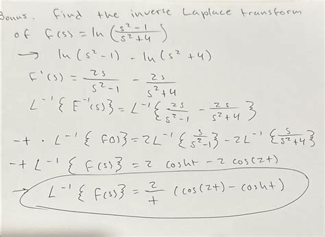 Solved Is My Answer Correct To This Inverse Laplace Problem Chegg