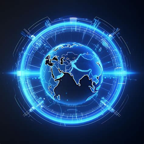 Premium Photo Abstract Planet Earth Globe Map Futuristic Glowing Style On Blue