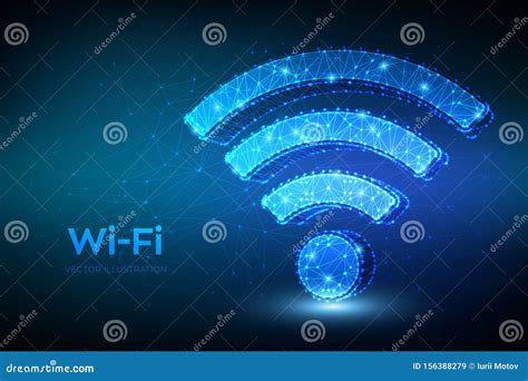 Wi Fi Network Icon Low Poly Abstract Wi Fi Sign Wlan Access Wireless Hotspot Signal Symbol
