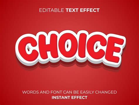 Red Choice Text Effect Template 10067884 Vector Art At Vecteezy