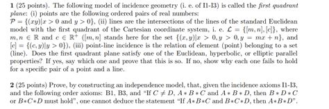 solved 1 25 points the following model of incidence