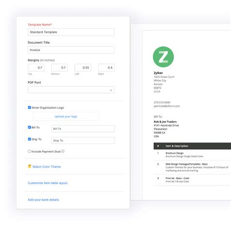 Zoho Invoice Template Free Download
